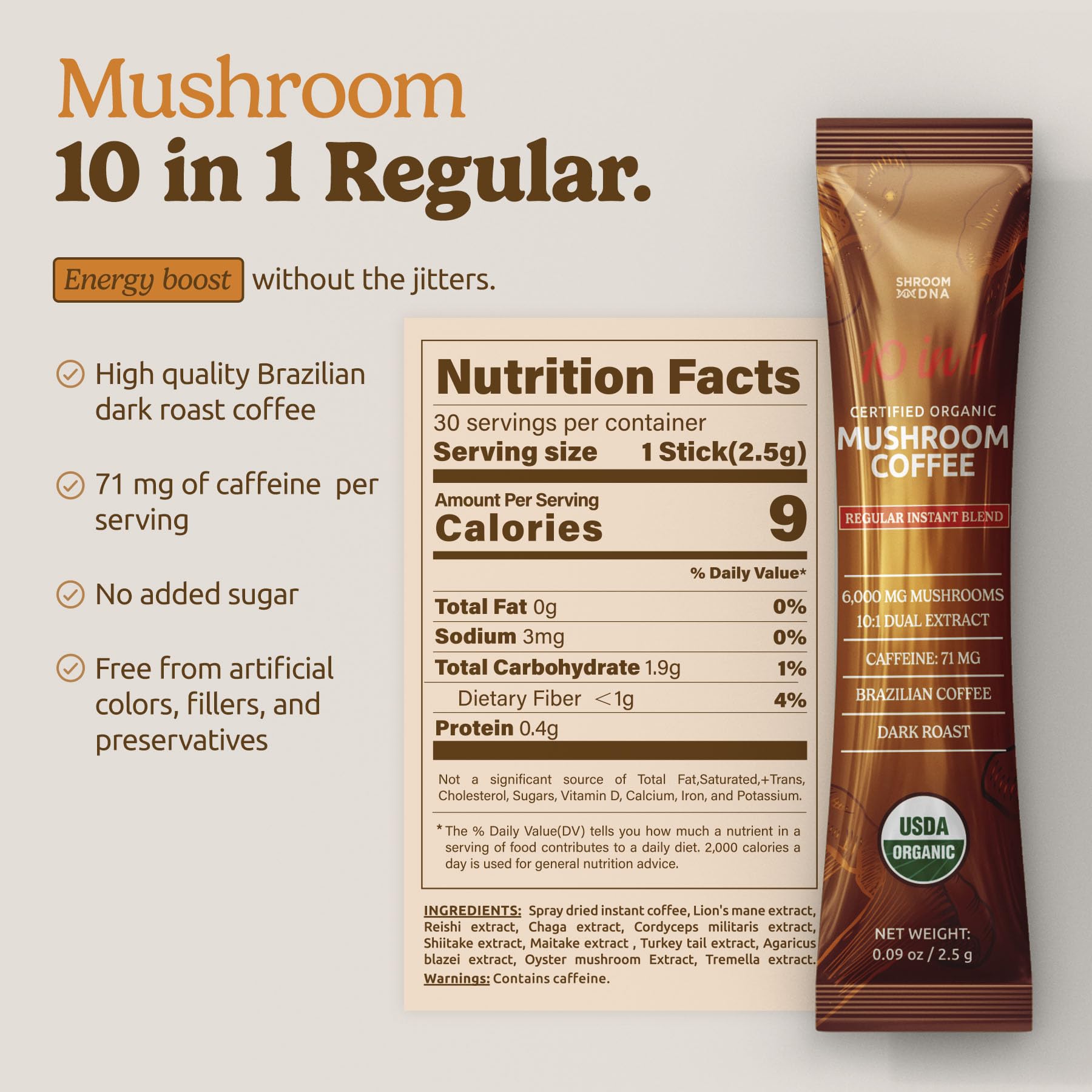 nutrient-rich mushroom coffee blend