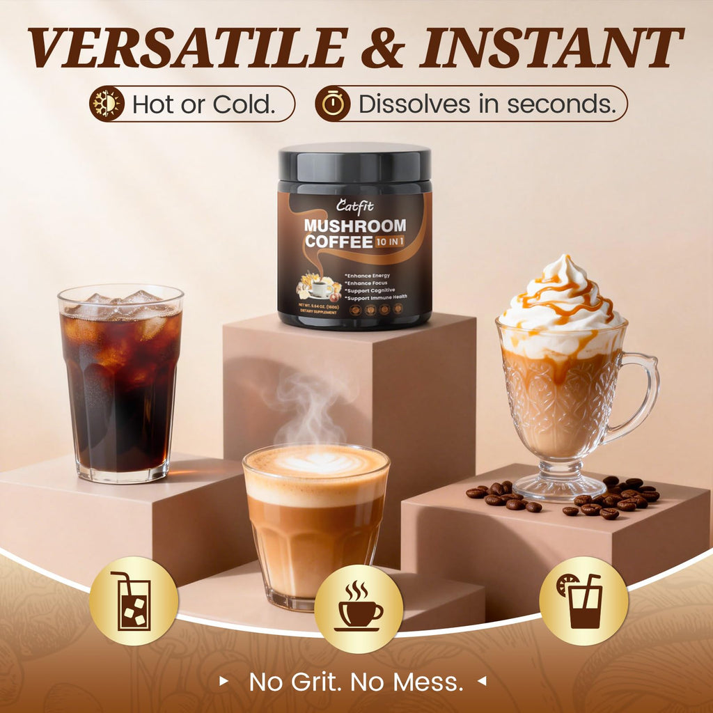 Nutrient-rich mushroom coffee blend