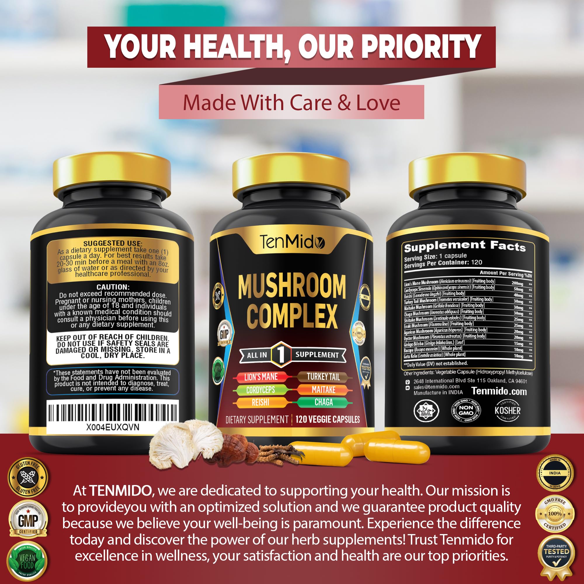 Nutrient-rich mushrooms for vitality