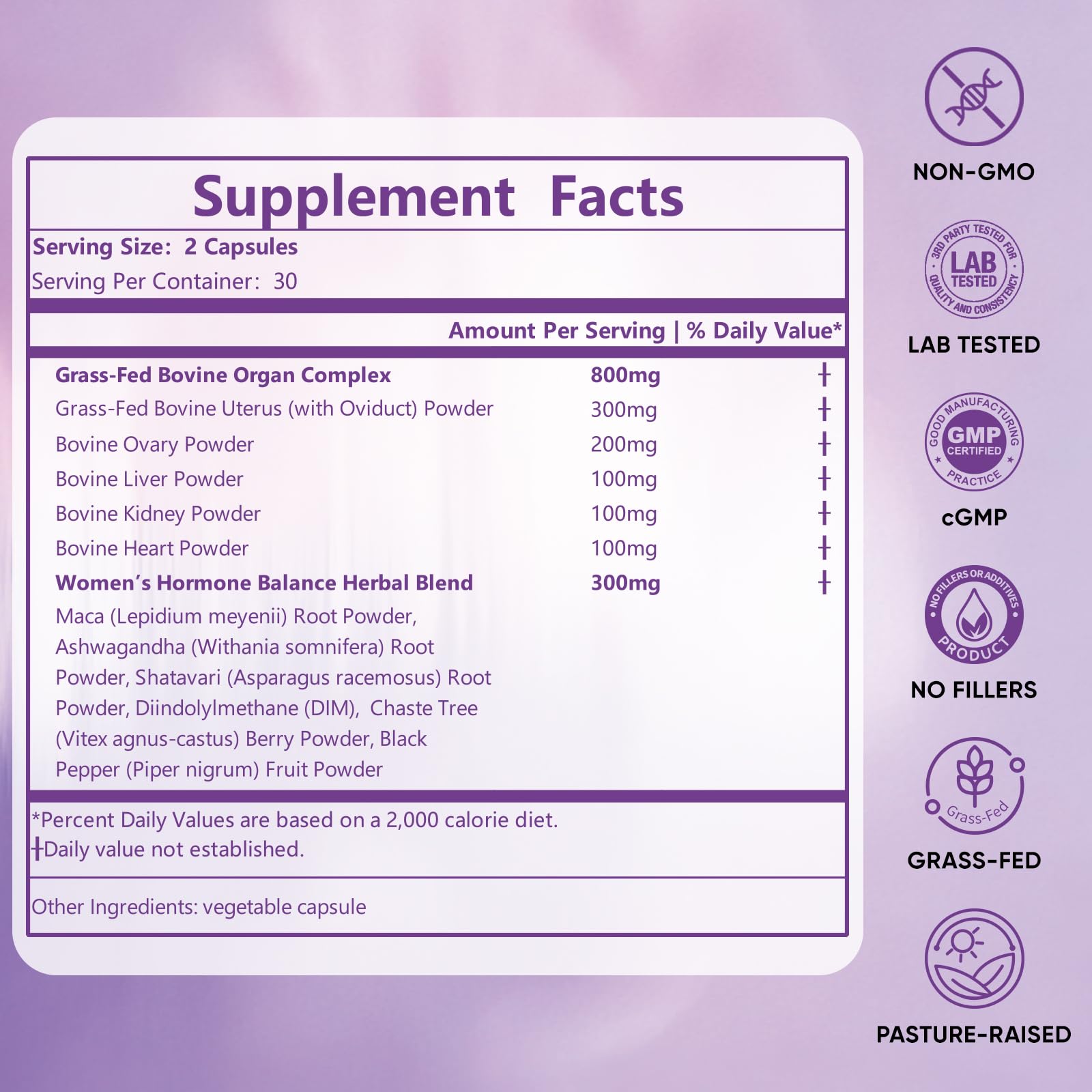 nutrient-rich organ supplement capsules