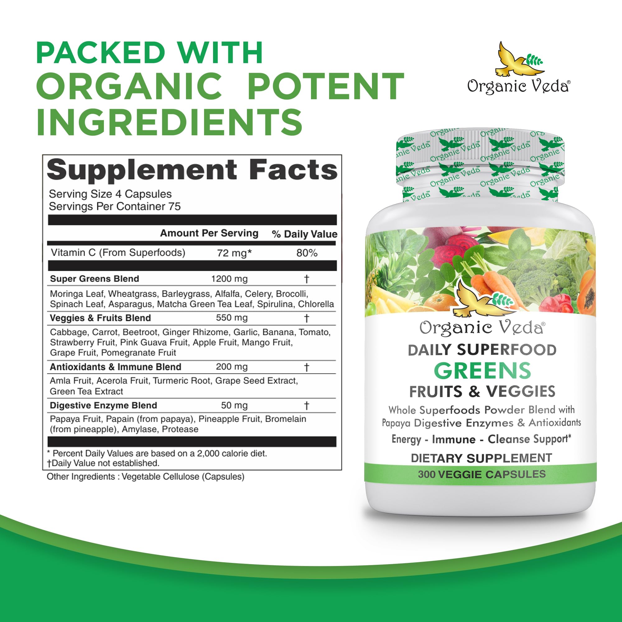 nutrient-rich organic greens blend
