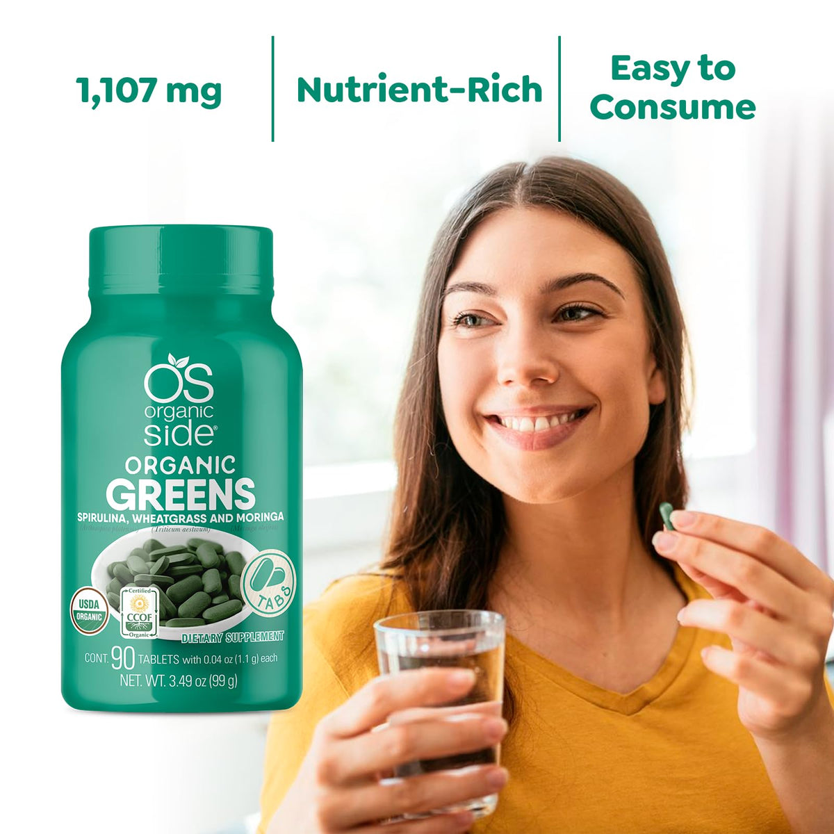 Nutrient-rich organic greens supplement