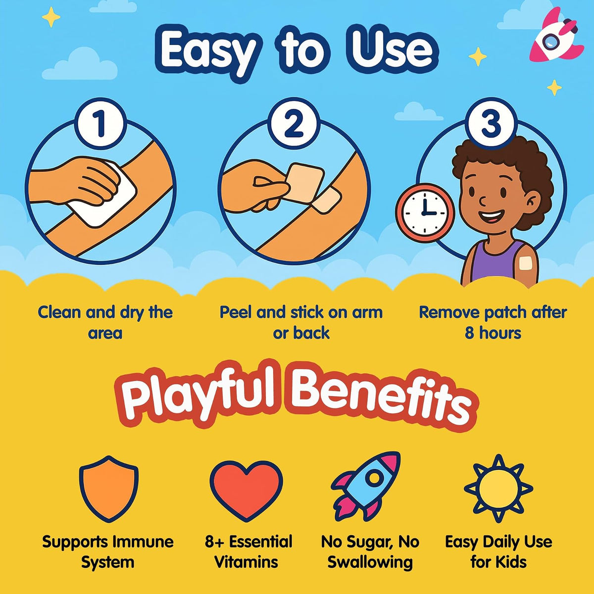 Nutrient-rich patches for kids' wellness