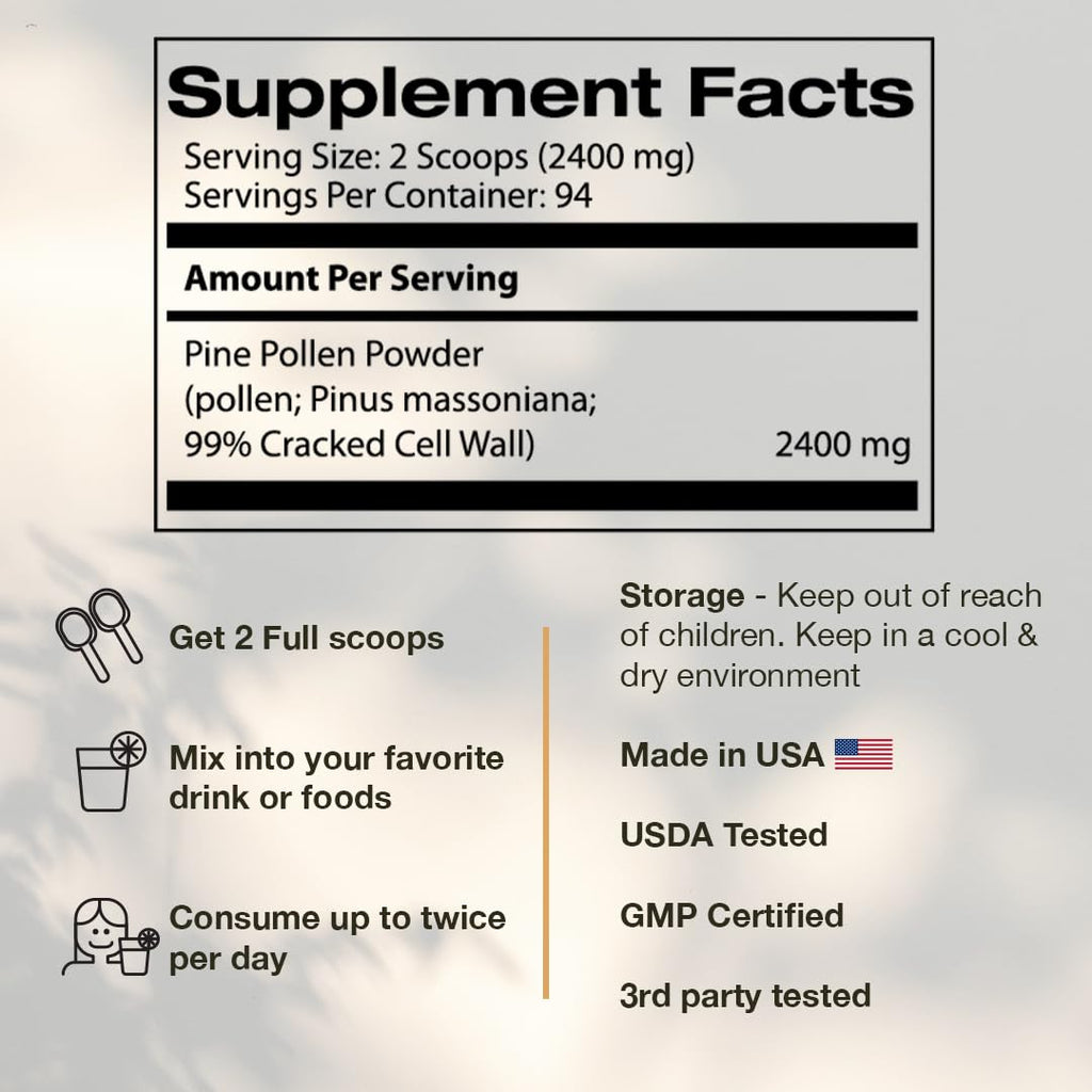 nutrient-rich Pine Pollen powder