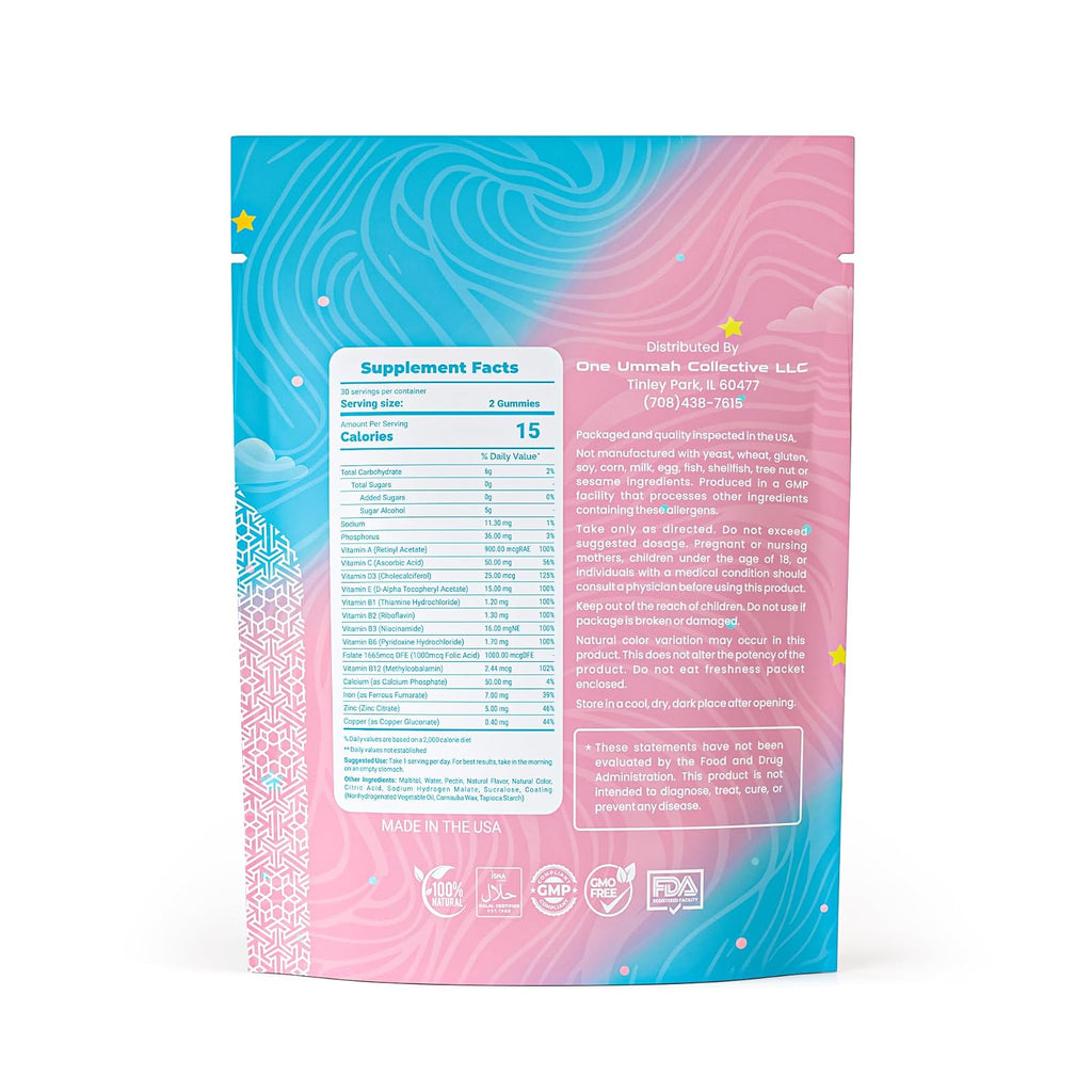 Nutrient-rich prenatal gummies for pregnancy