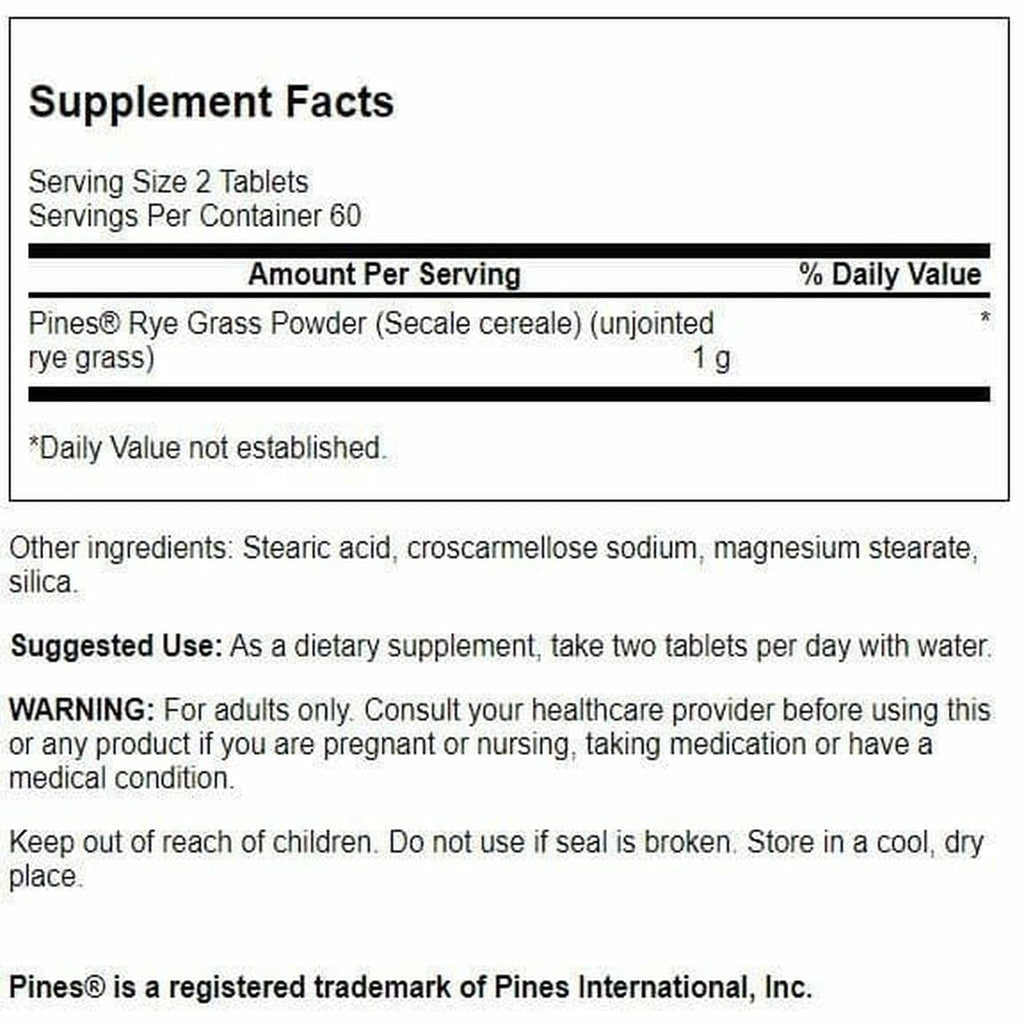 nutrient-rich rye grass formula tablets