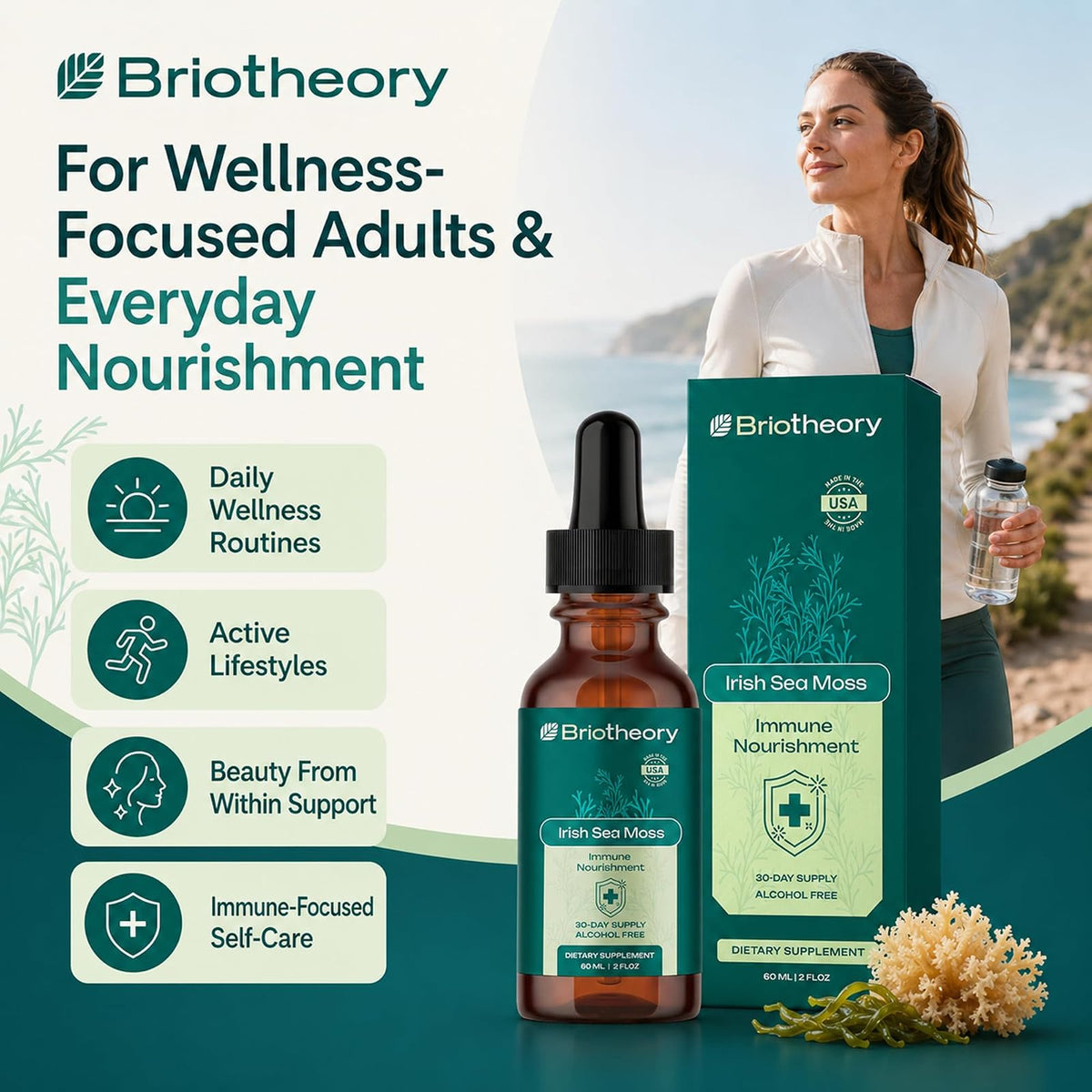Nutrient-rich sea moss drops