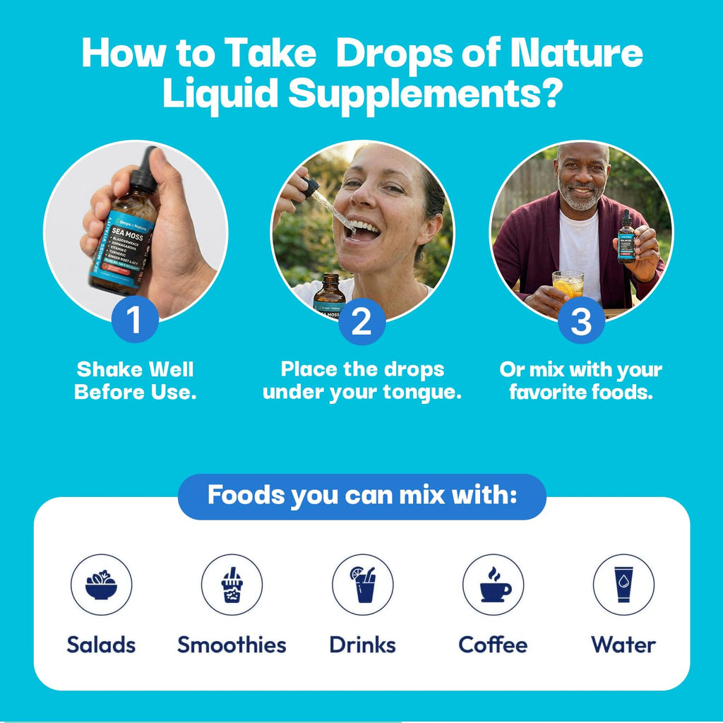 Nutrient-rich sea moss drops