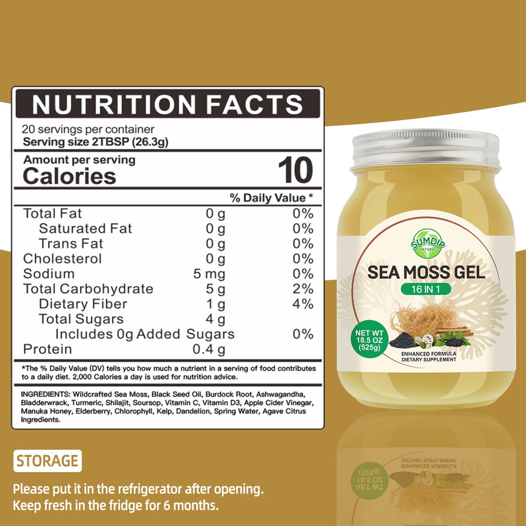Nutrient-rich Sea Moss Gel supplement