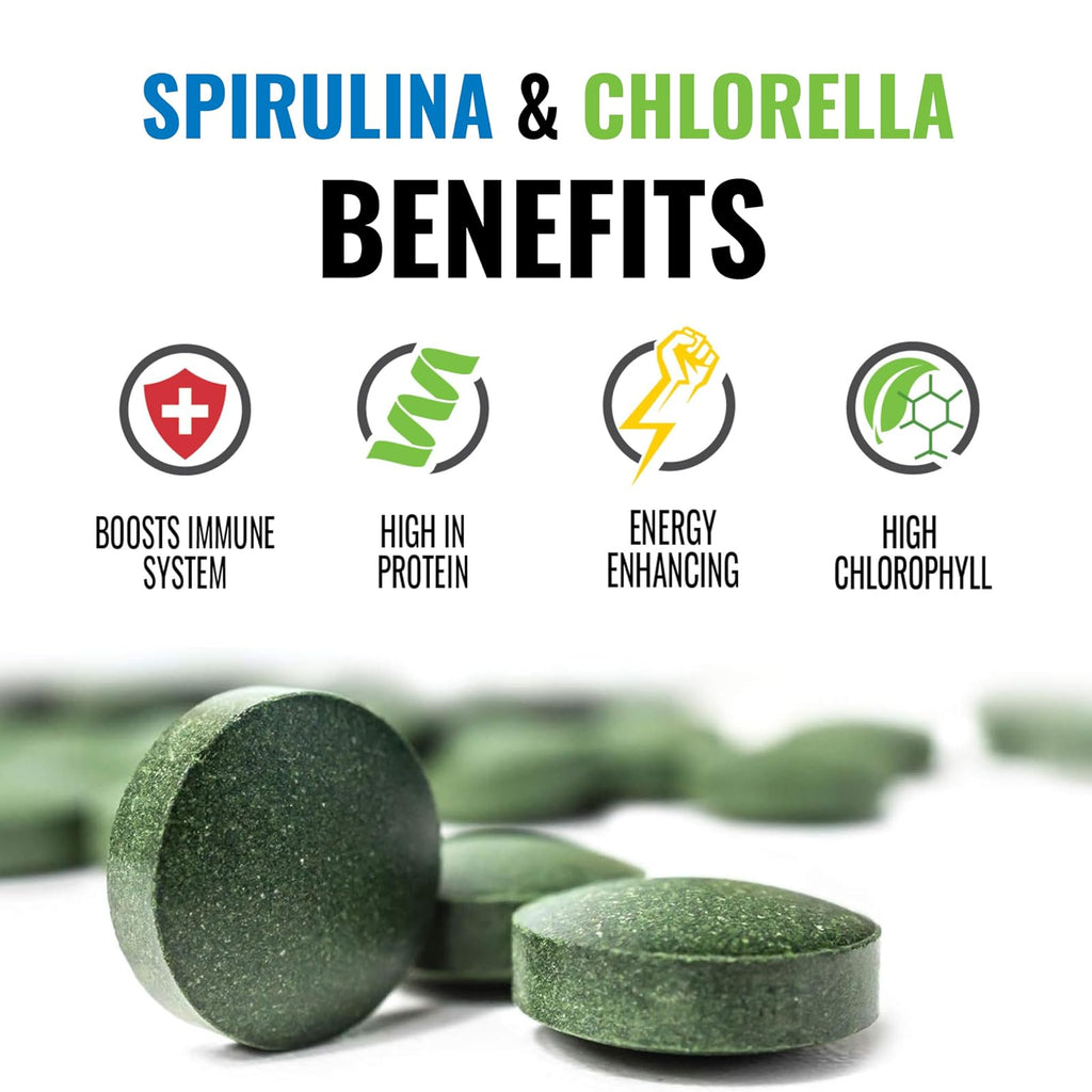 nutrient-rich spirulina & chlorella supplement