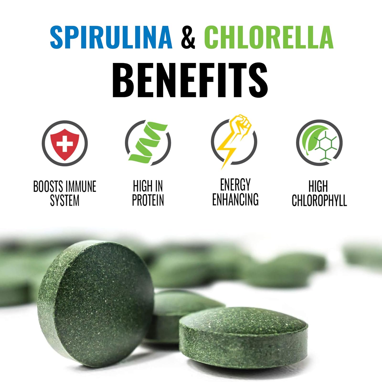 nutrient-rich spirulina & chlorella supplement