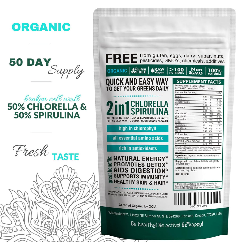 nutrient-rich spirulina & chlorella