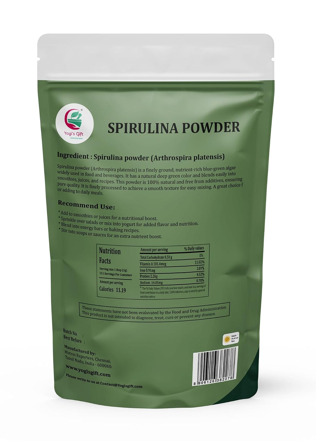 nutrient-rich spirulina superfood powder
