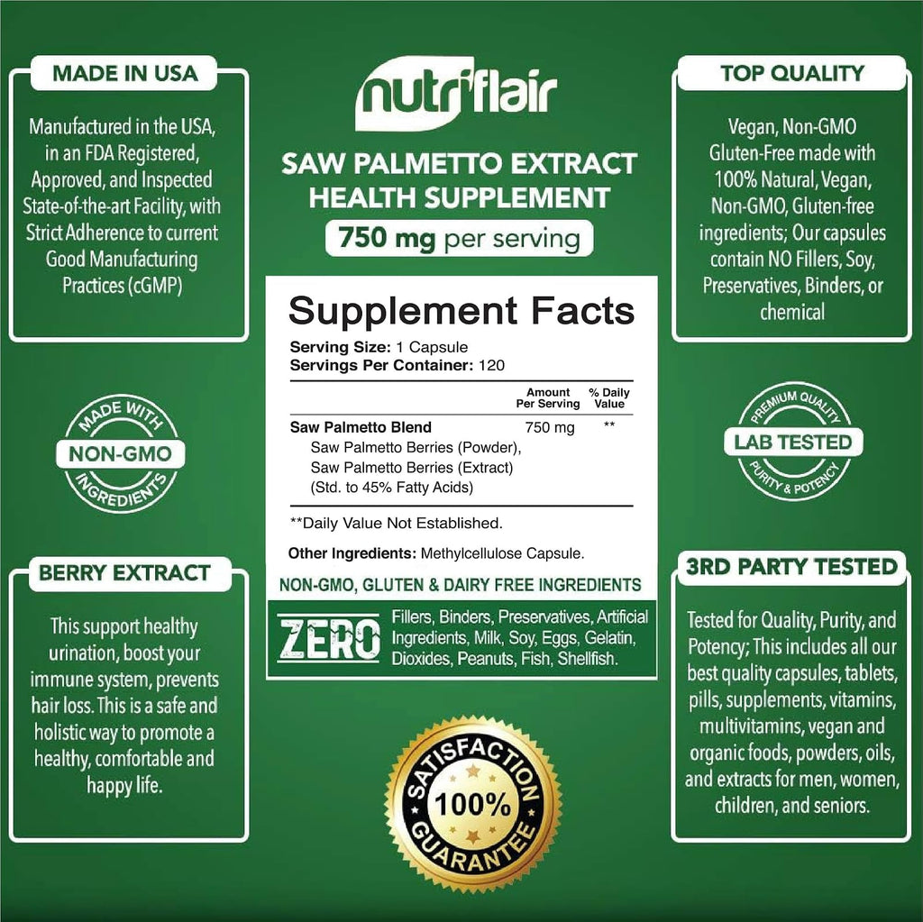 NutriFlair saw palmetto capsules benefits