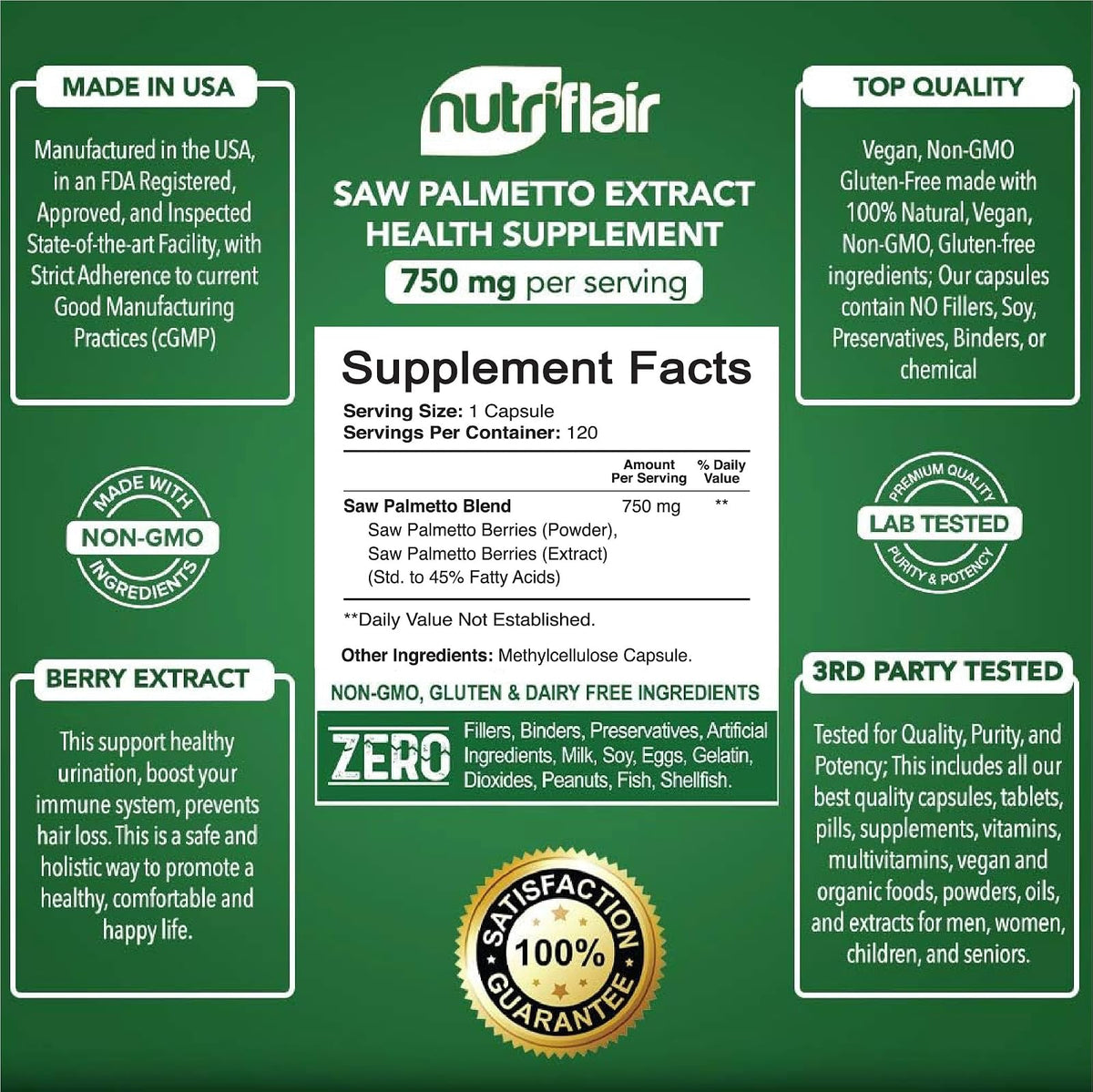 NutriFlair saw palmetto capsules benefits
