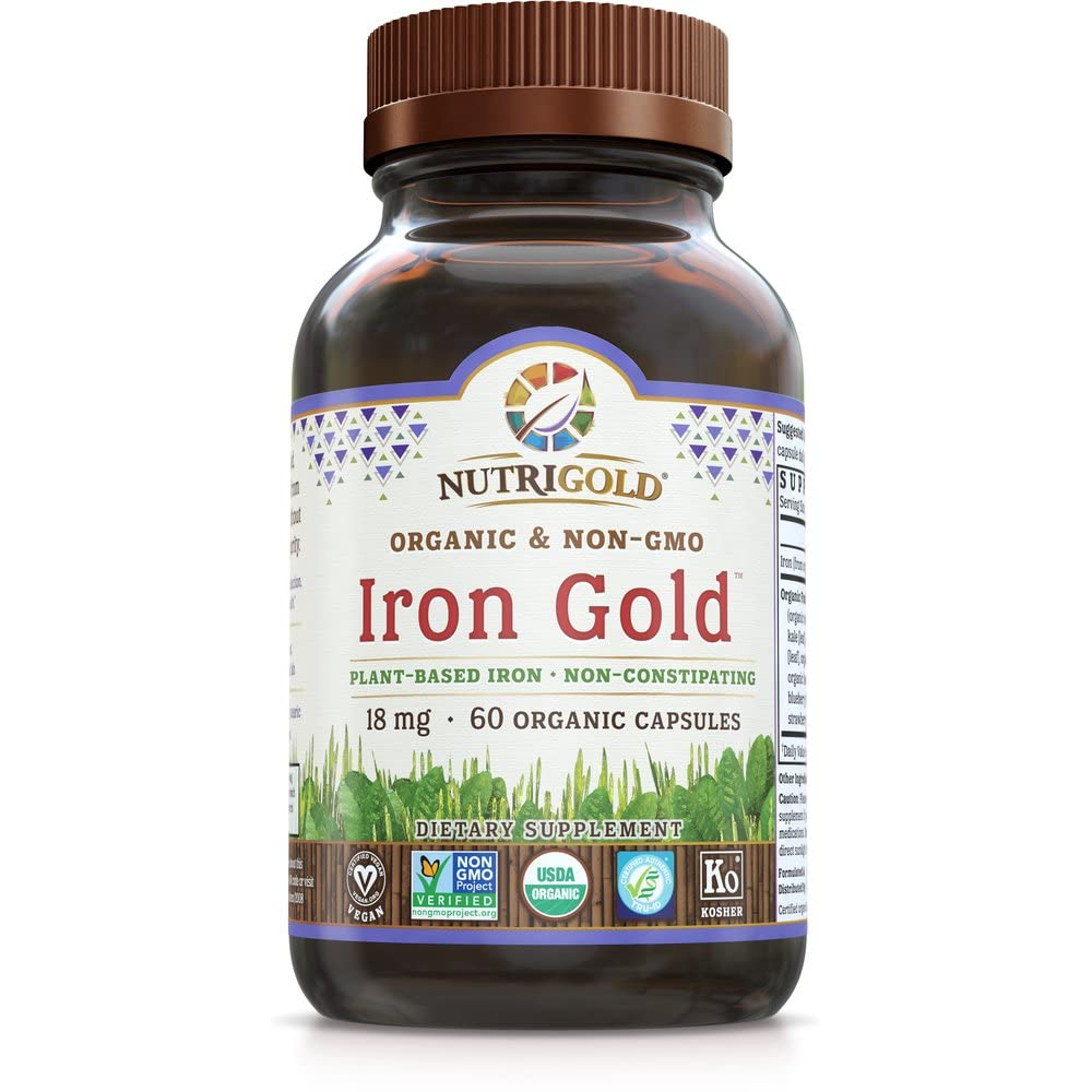Nutrigold organic iron supplement capsules