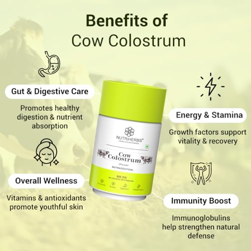 Nutriherbs Cow Colostrum capsules for overall health