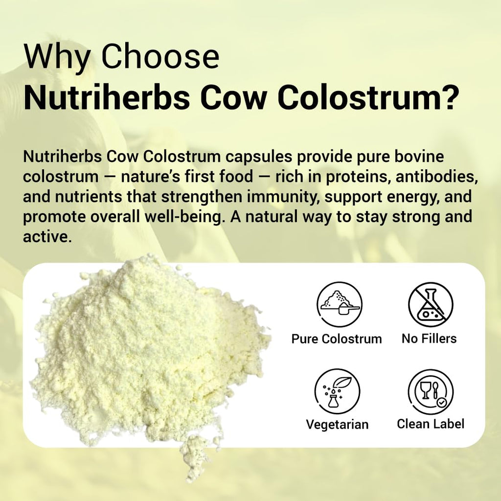Nutriherbs Cow Colostrum capsules for skin health