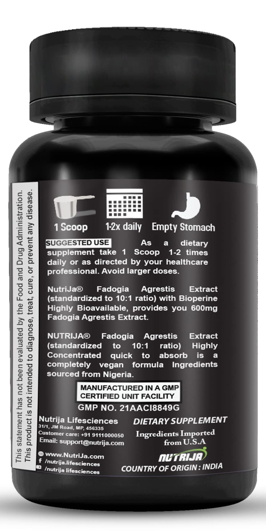 NutriJa Fadogia Agrestis daily nutrition
