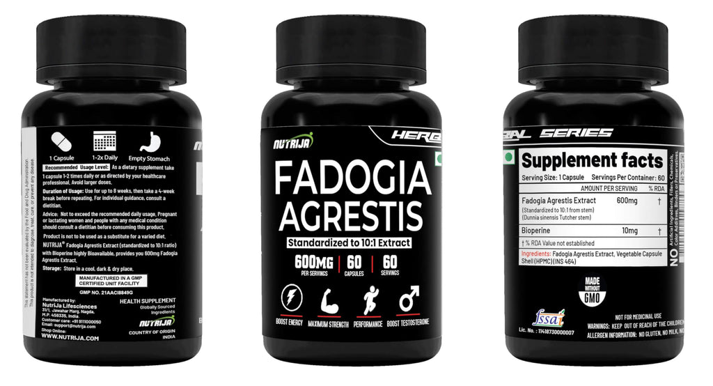 NutriJa Fadogia Agrestis nutritional support