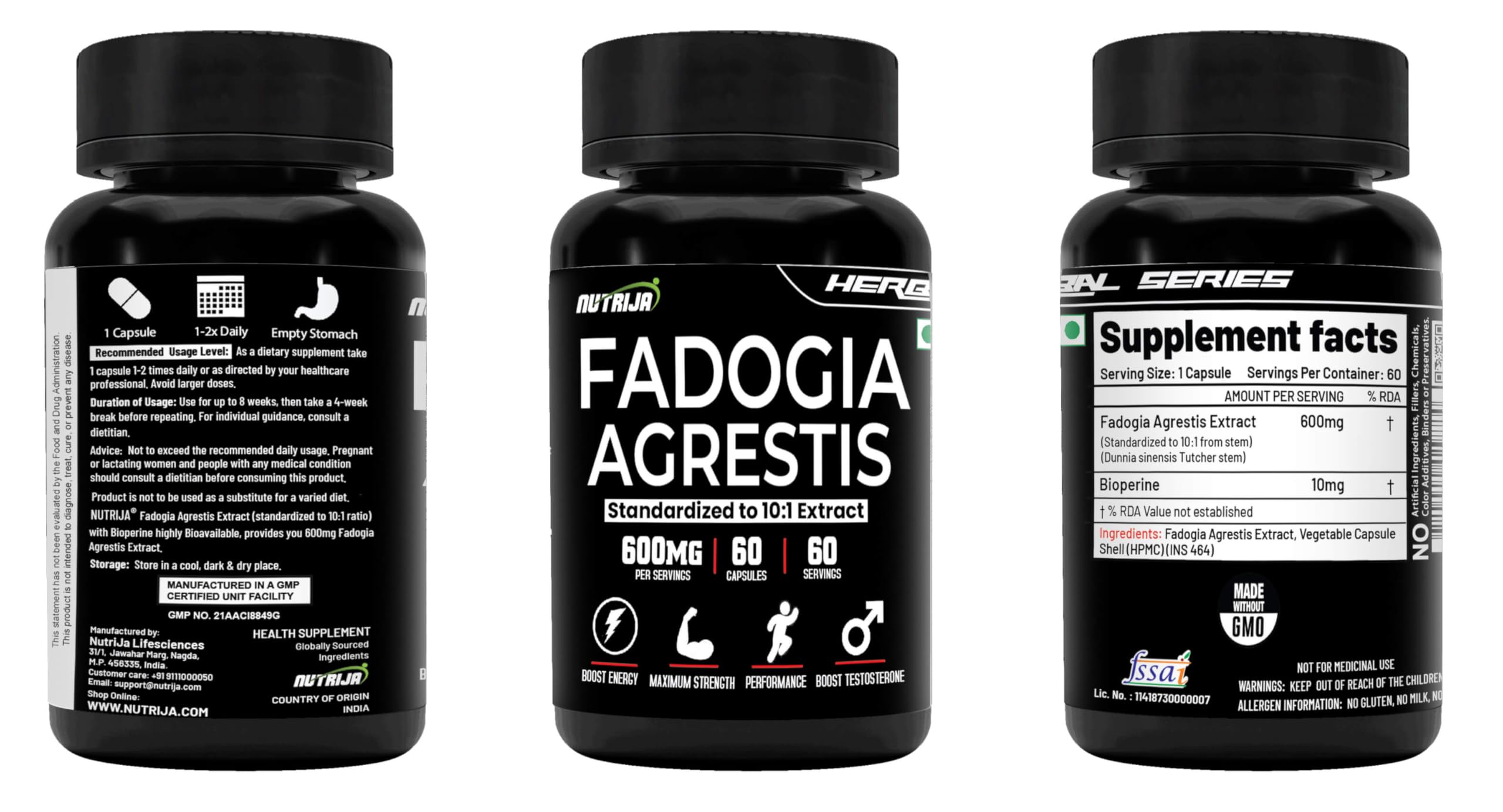 NutriJa Fadogia Agrestis nutritional support