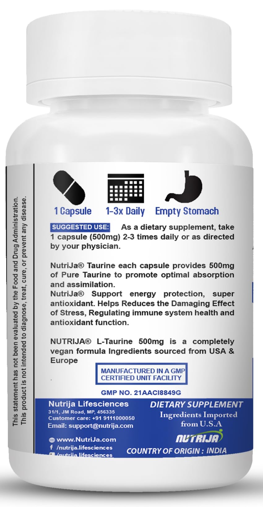 NutriJa L-Taurine health benefits