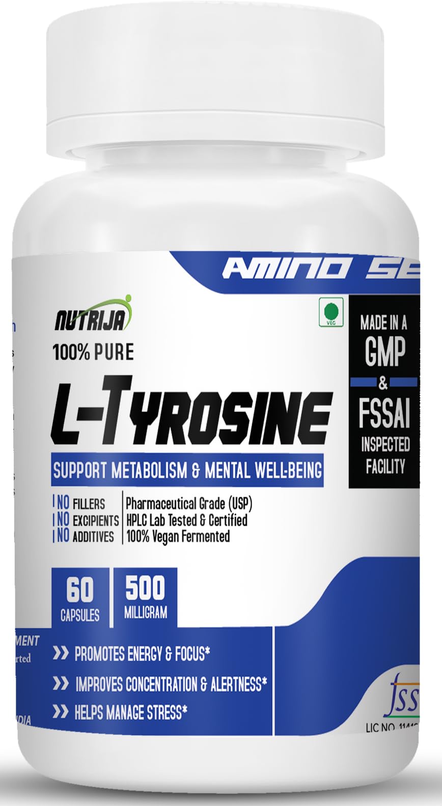 NutriJa L-Tyrosine 500mg capsules
