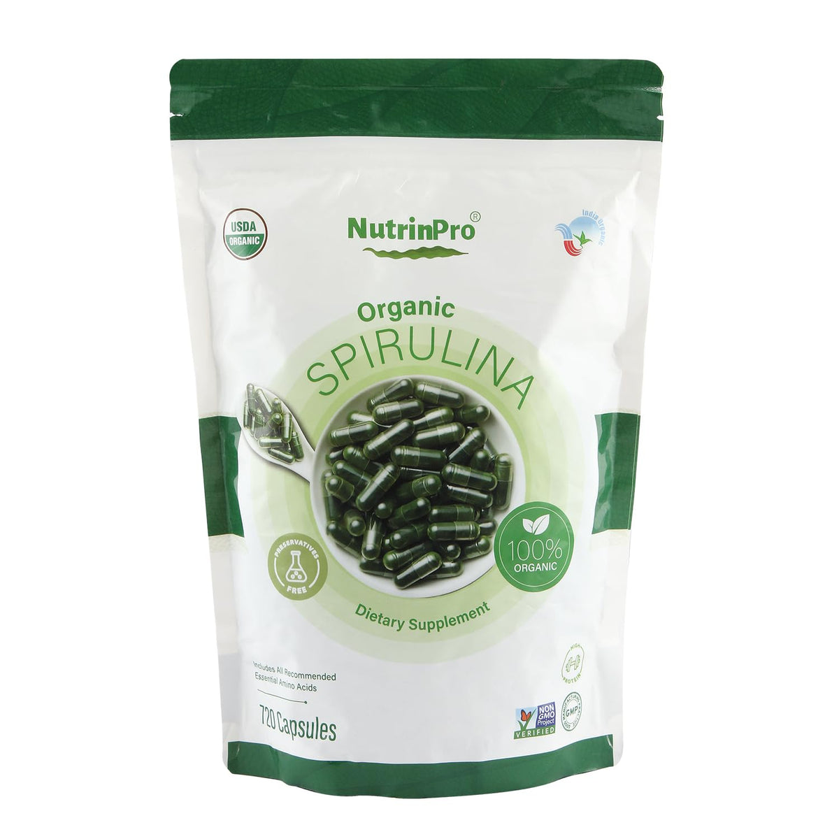 NUTRINPRO Organic Spirulina capsules