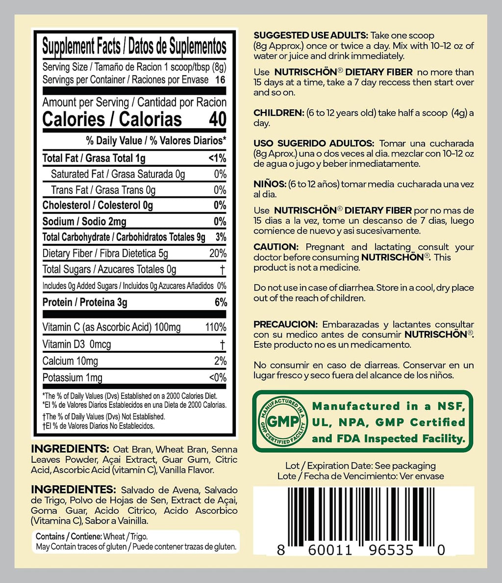 NUTRISCHON fiber supplement benefits