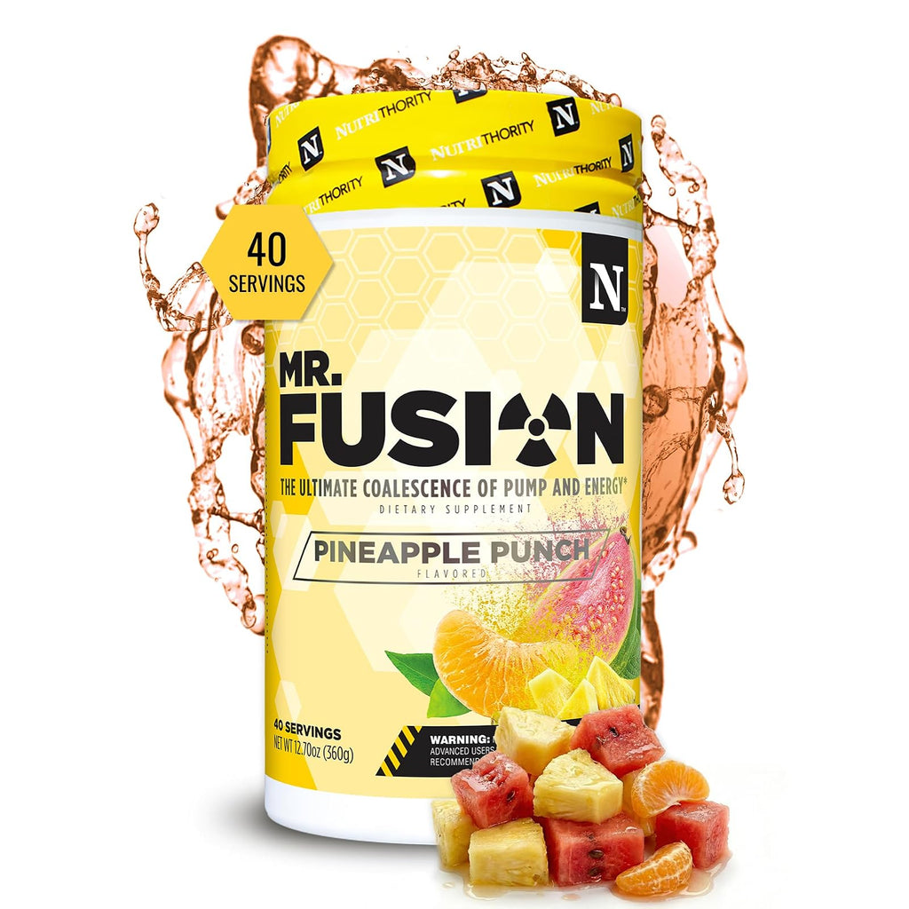 Nutrithority pre workout powder pineapple punch