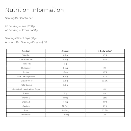 nutritional green powder for vitality