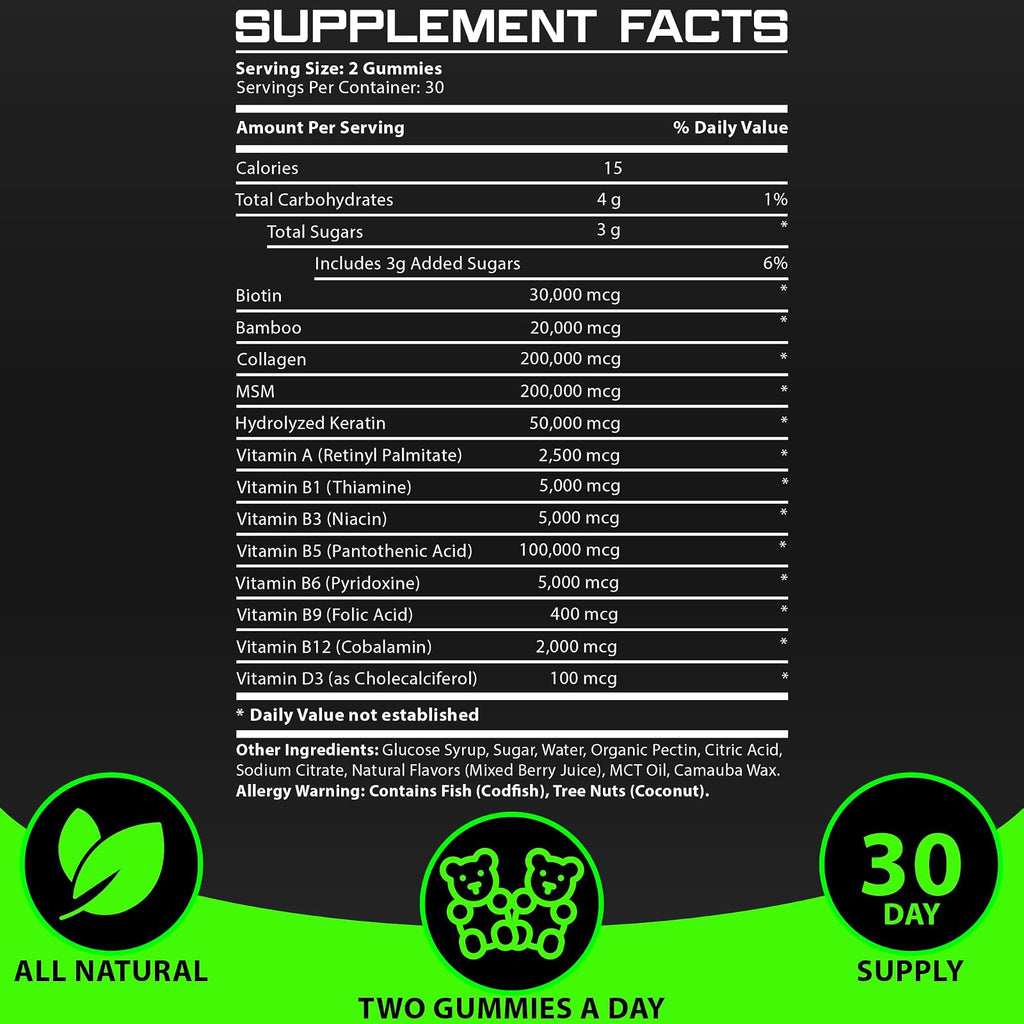 nutritional gummies for facial hair