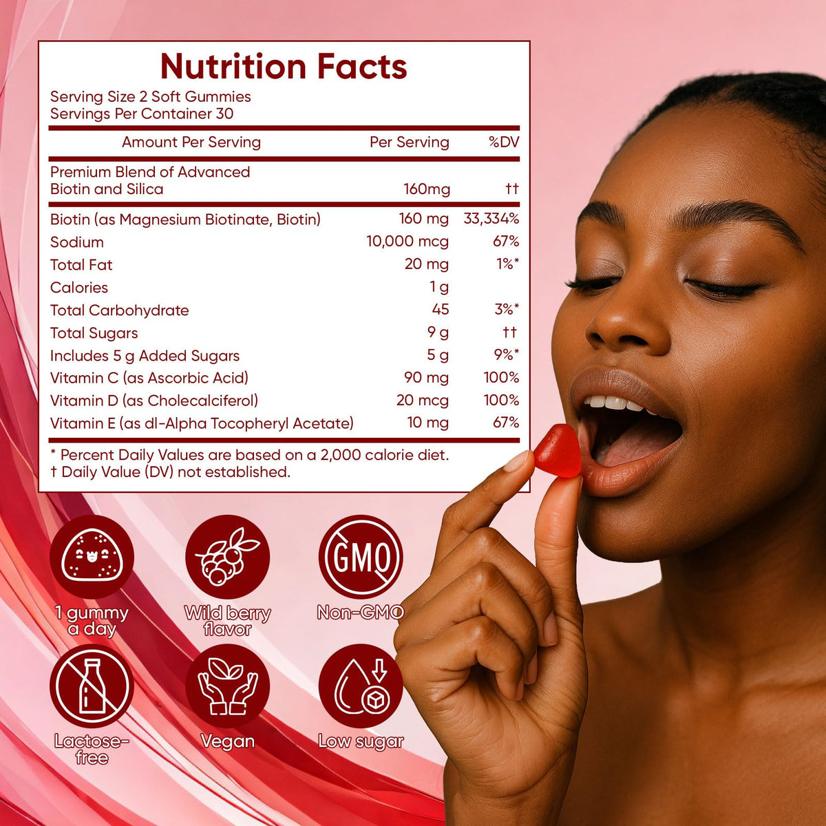 Nutritional gummies for vibrant hair