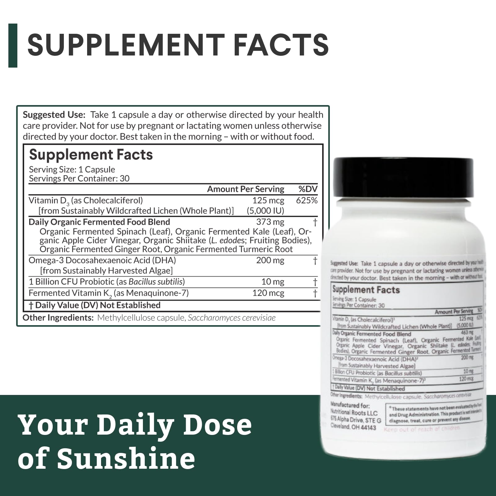 Nutritional Roots vitamin D3 daily supplement