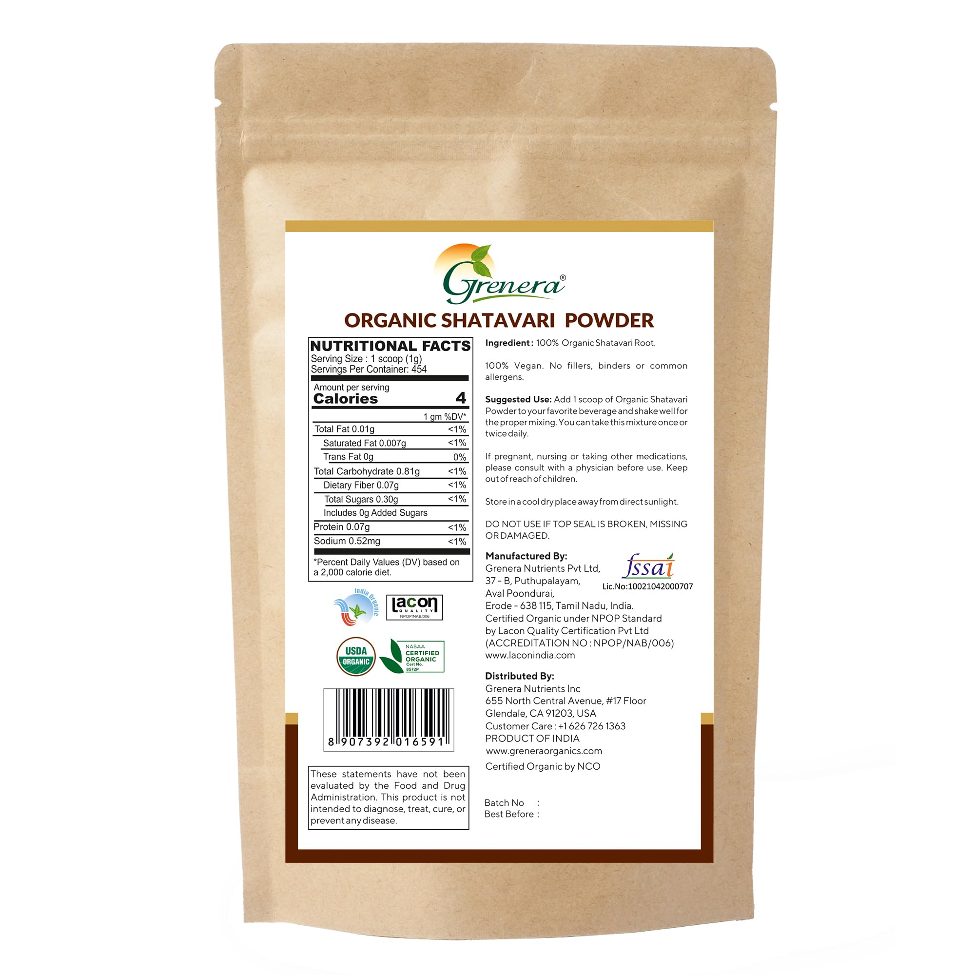 nutritional shatavari supplement for health