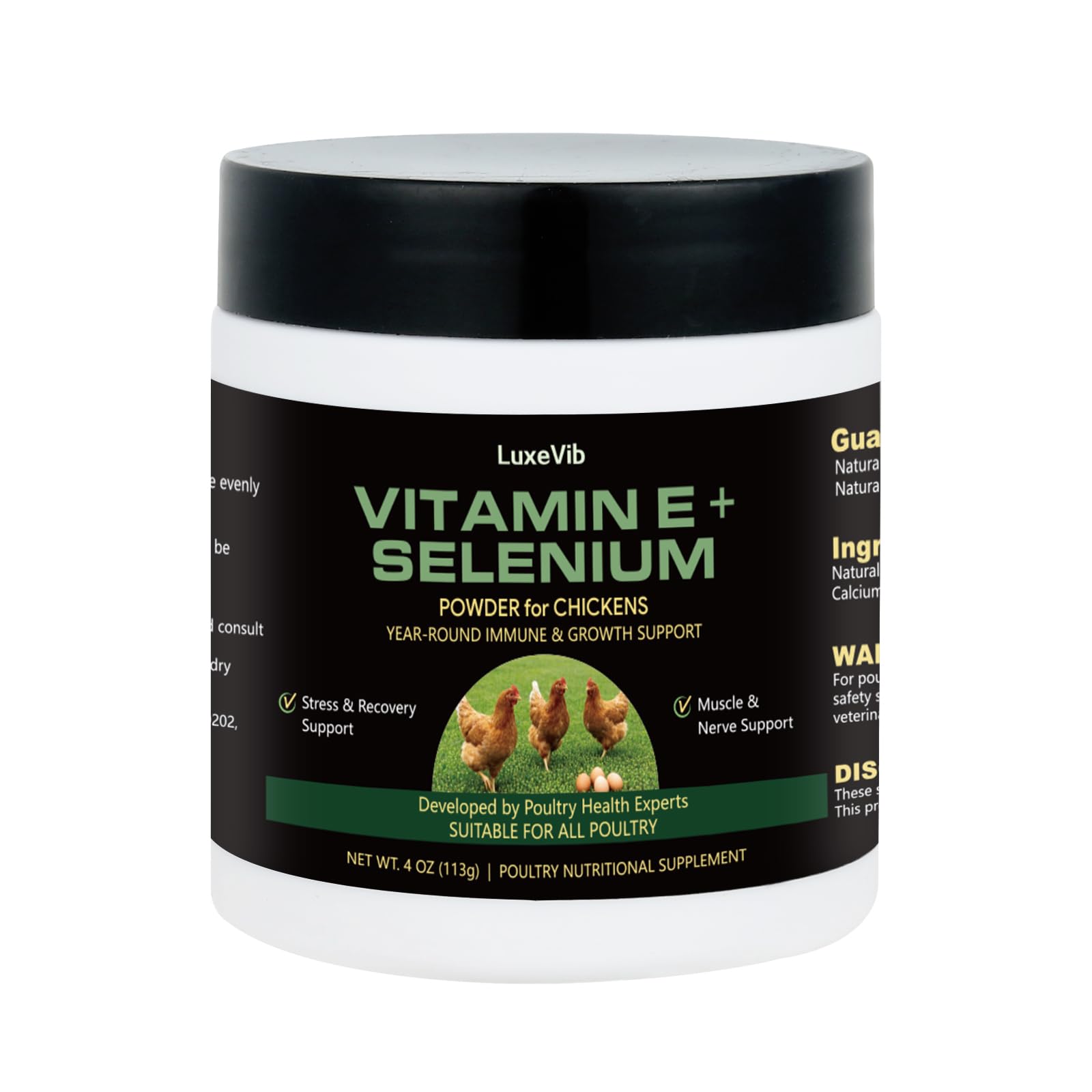 Nutritional support for chickens with vitamins