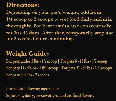 Nutritional support for pets