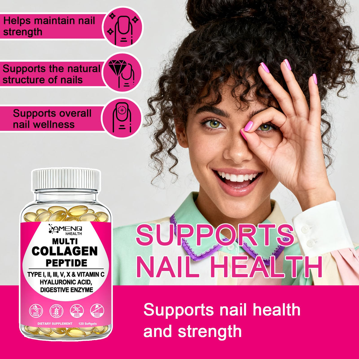 Nutritional support with collagen softgels