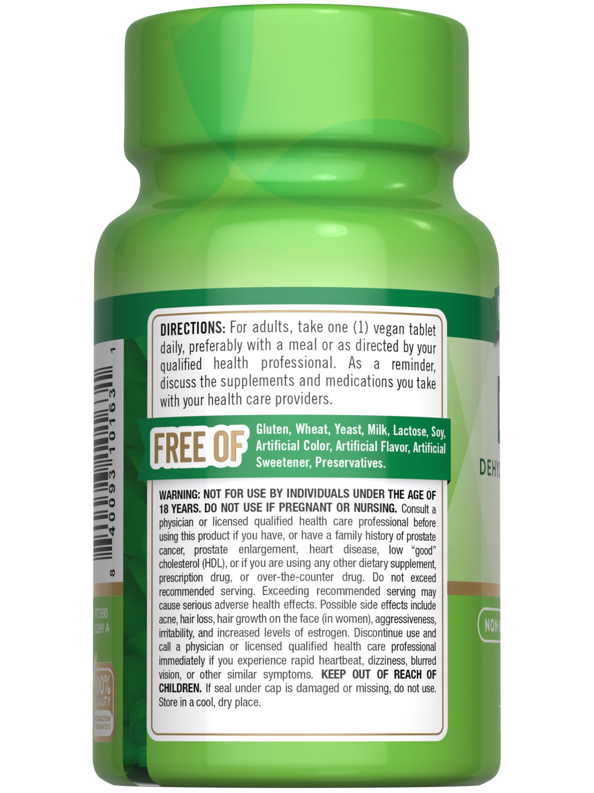 Nutritional support with DHEA tablets