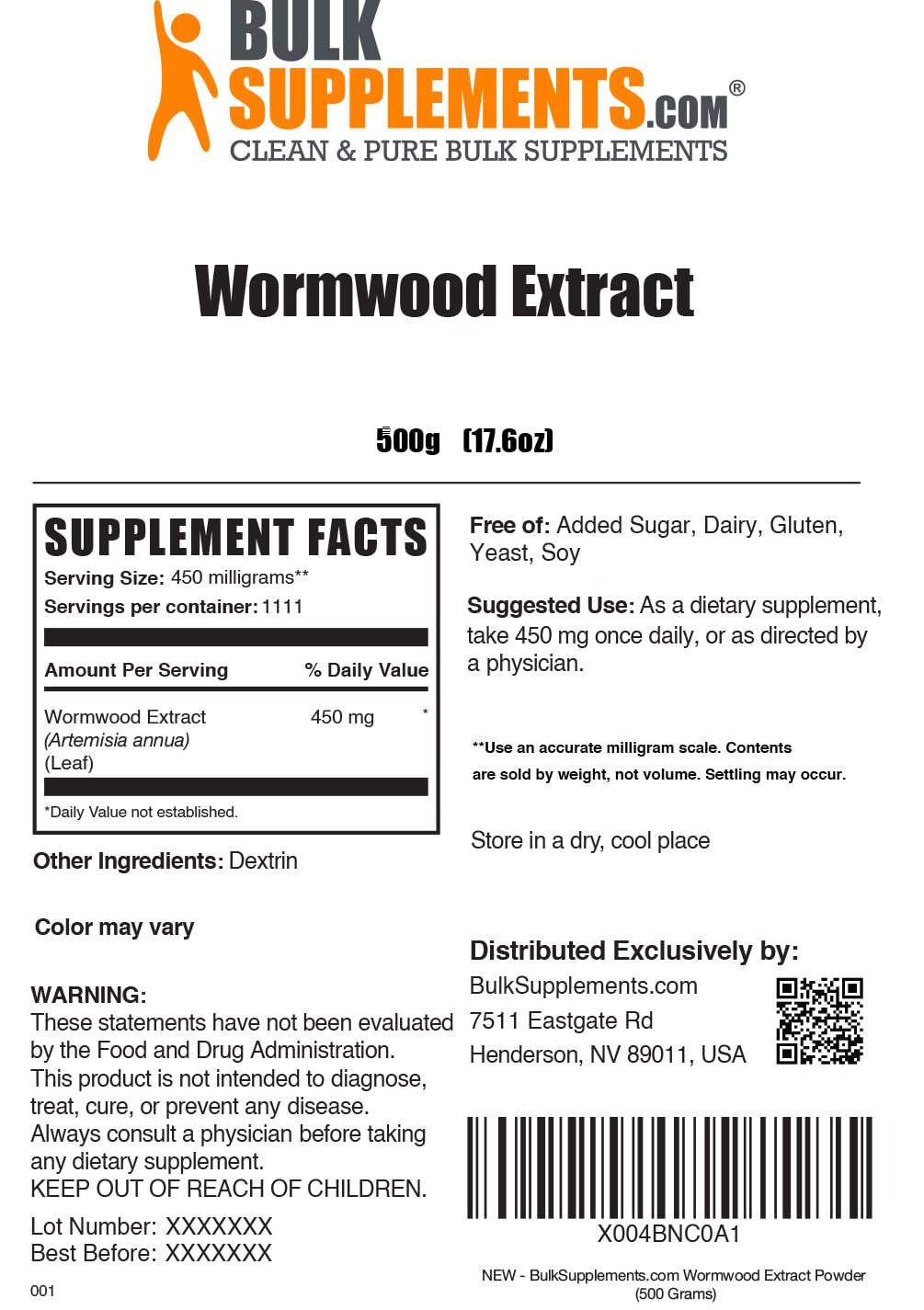 nutritional support with wormwood extract