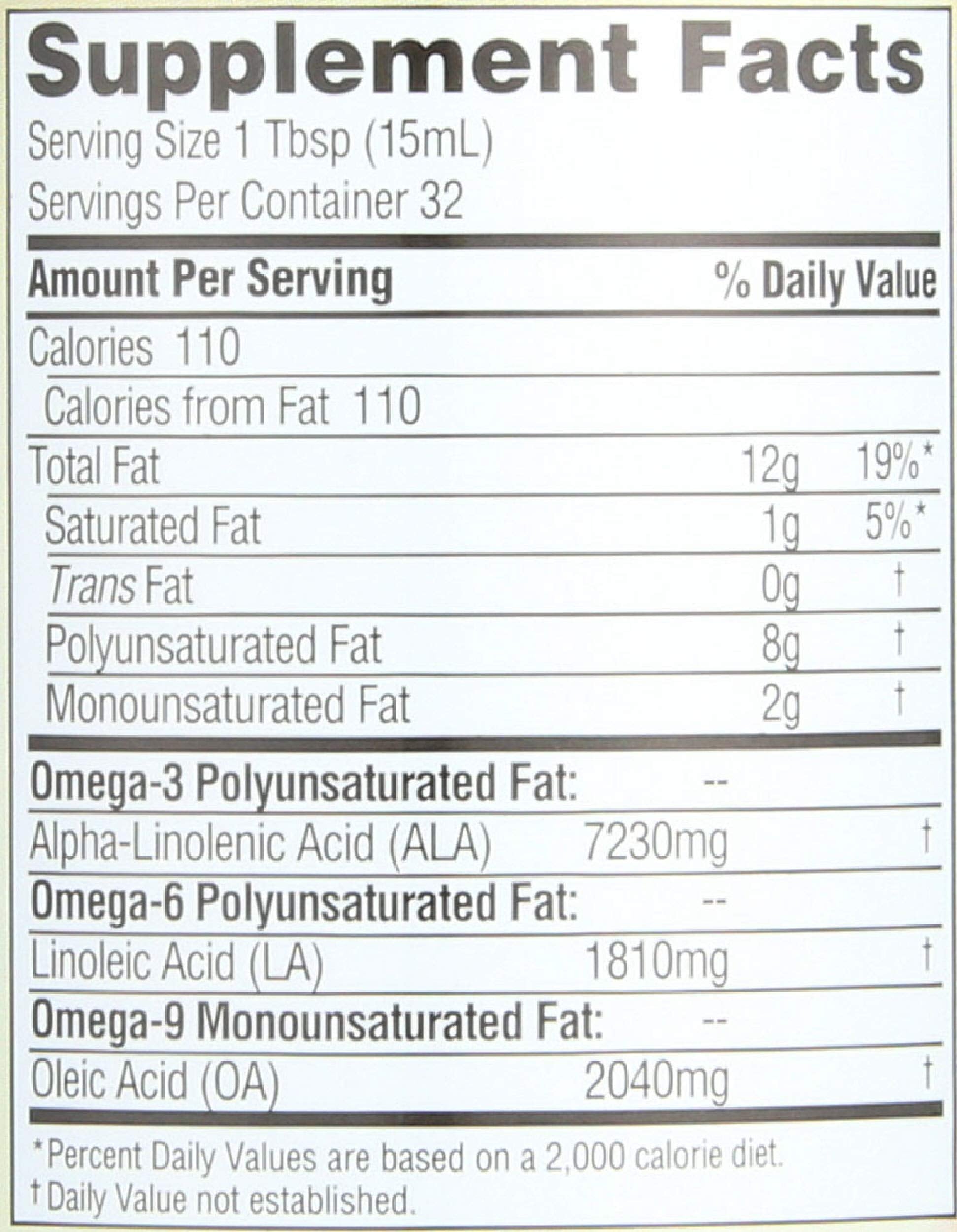 nutritional value of flaxseed oil