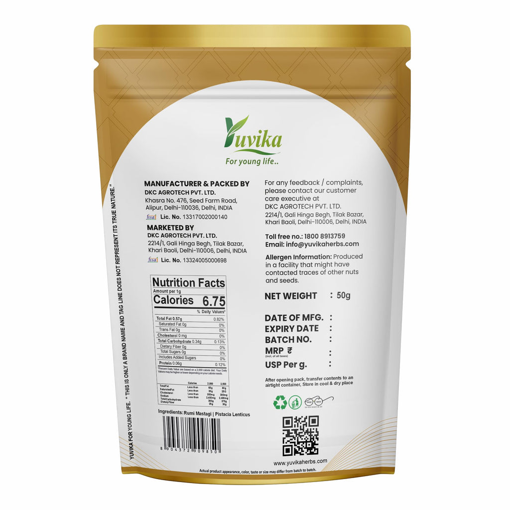 nutritional value of mastic gum