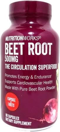 NutritionWorks beet root capsules for energy