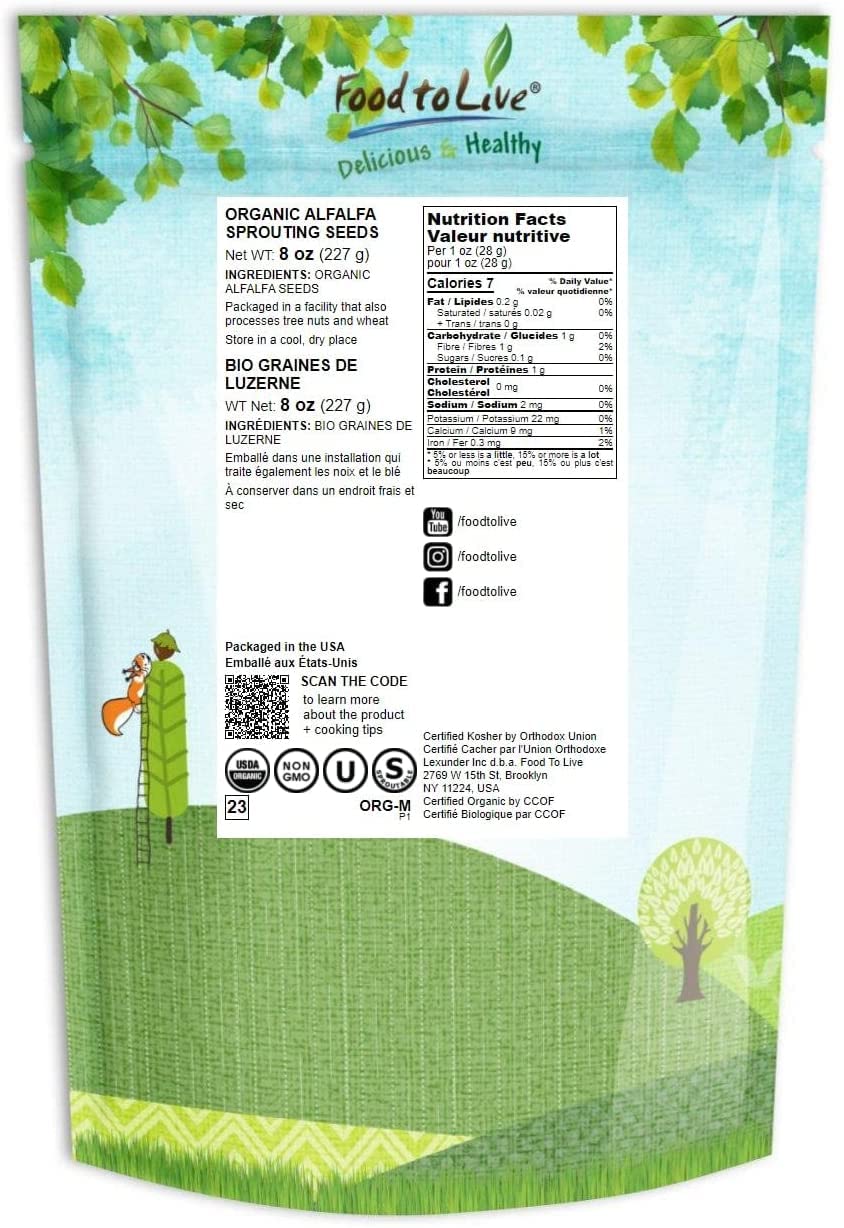 nutritious alfalfa seeds for sprouting