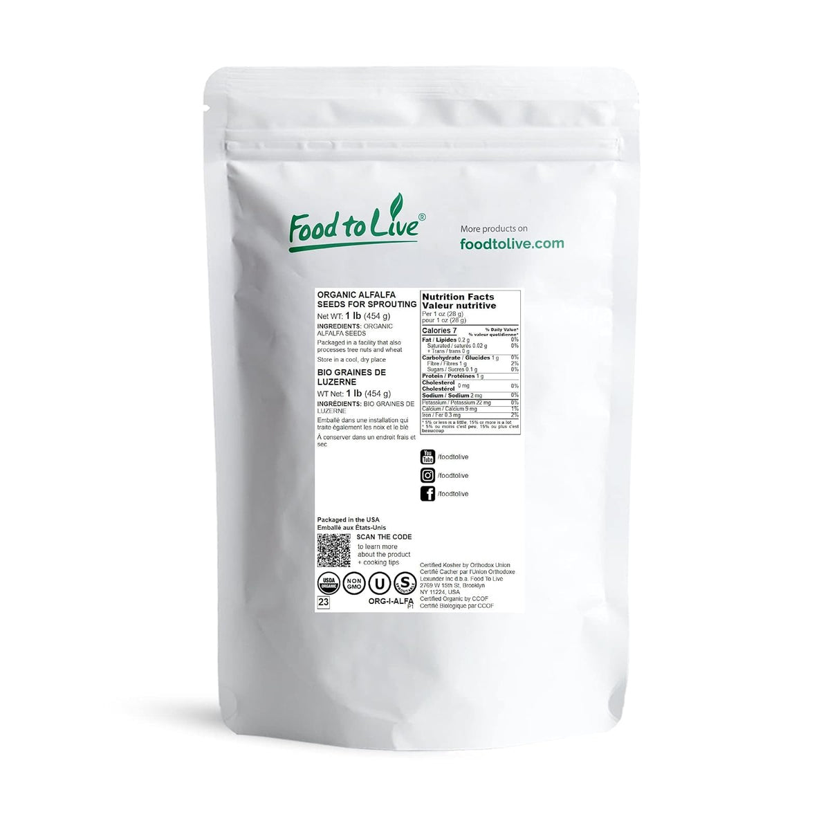 nutritious alfalfa seeds for sprouting