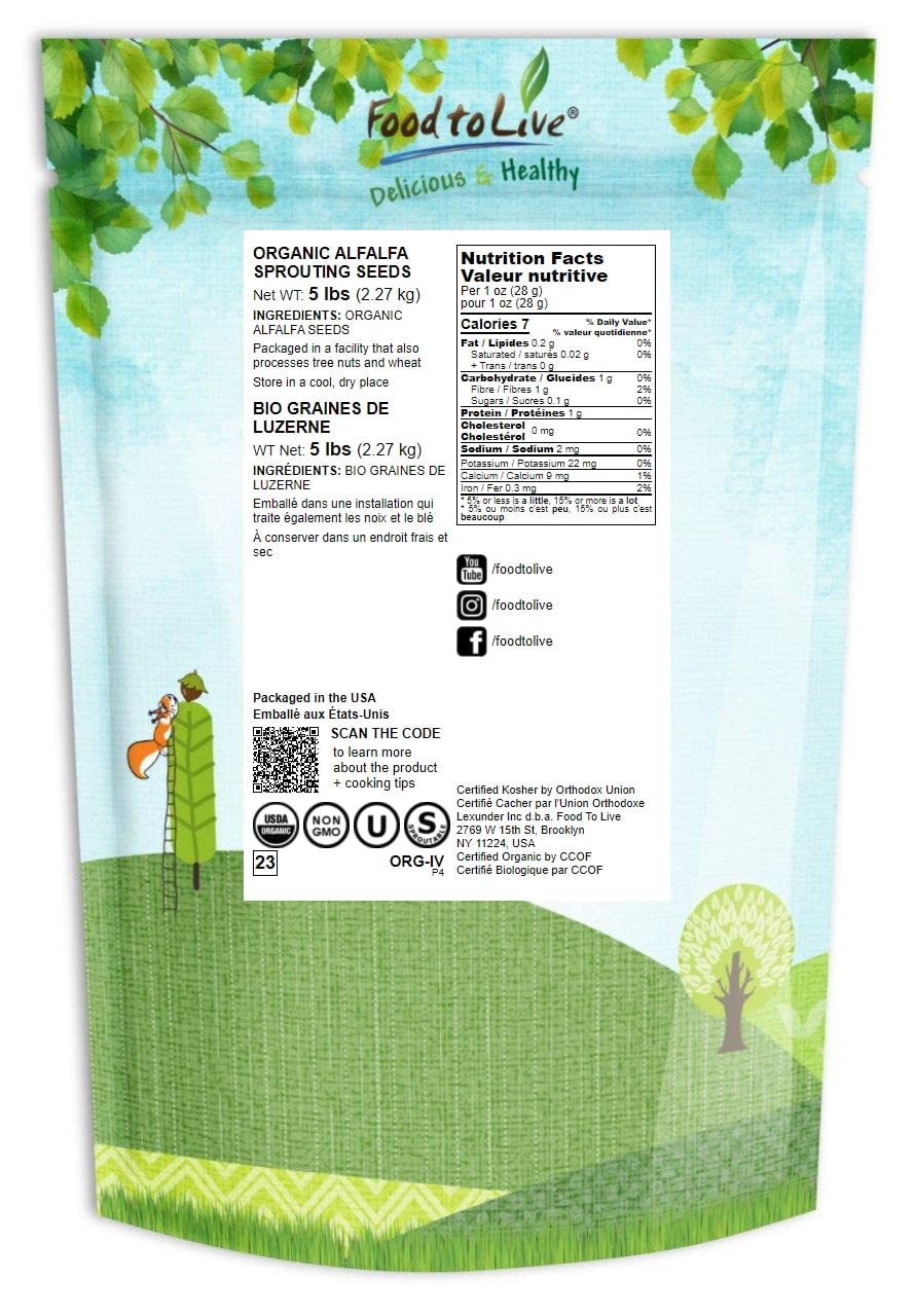 nutritious alfalfa seeds for sprouting