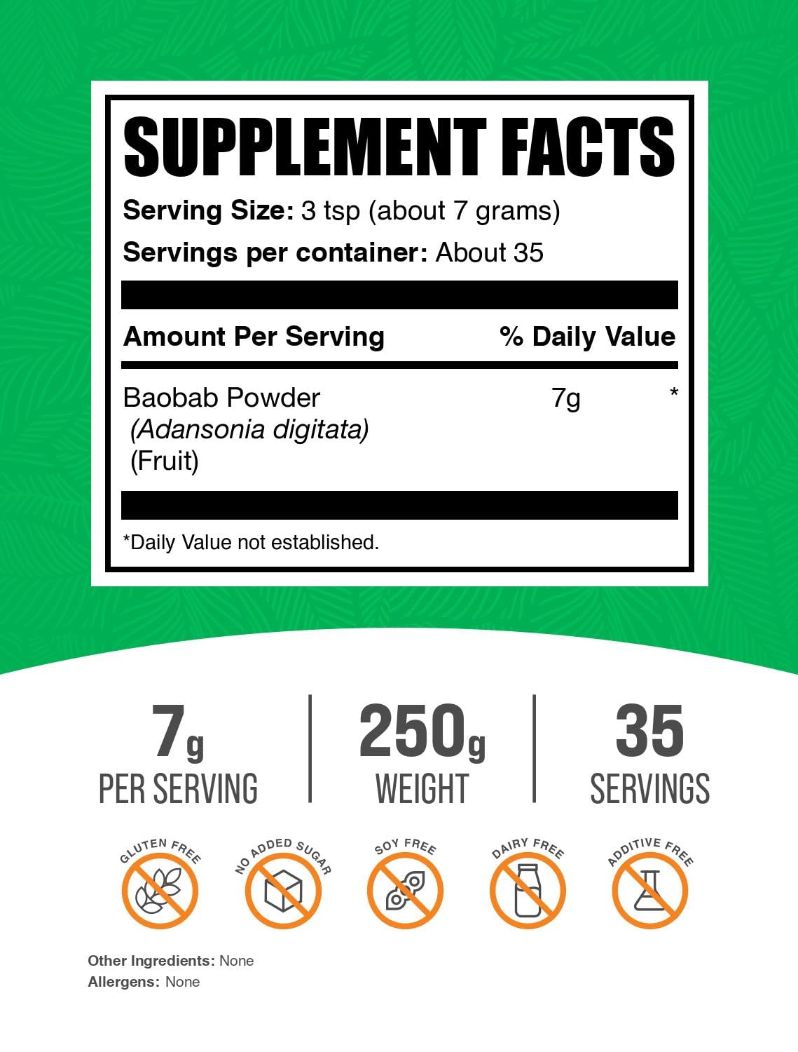 Nutritious baobab powder supplement