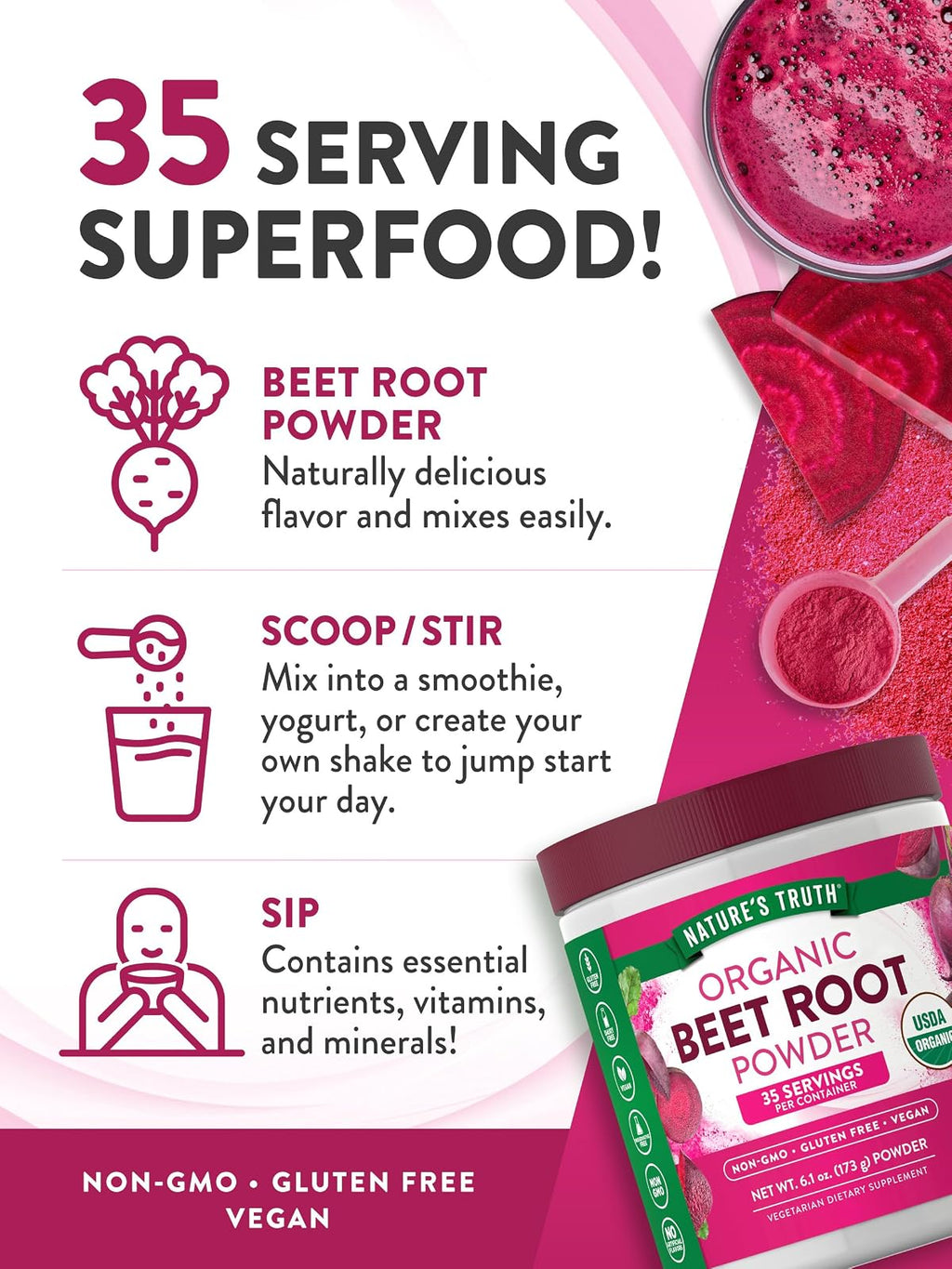 nutritious beet root powder supplement