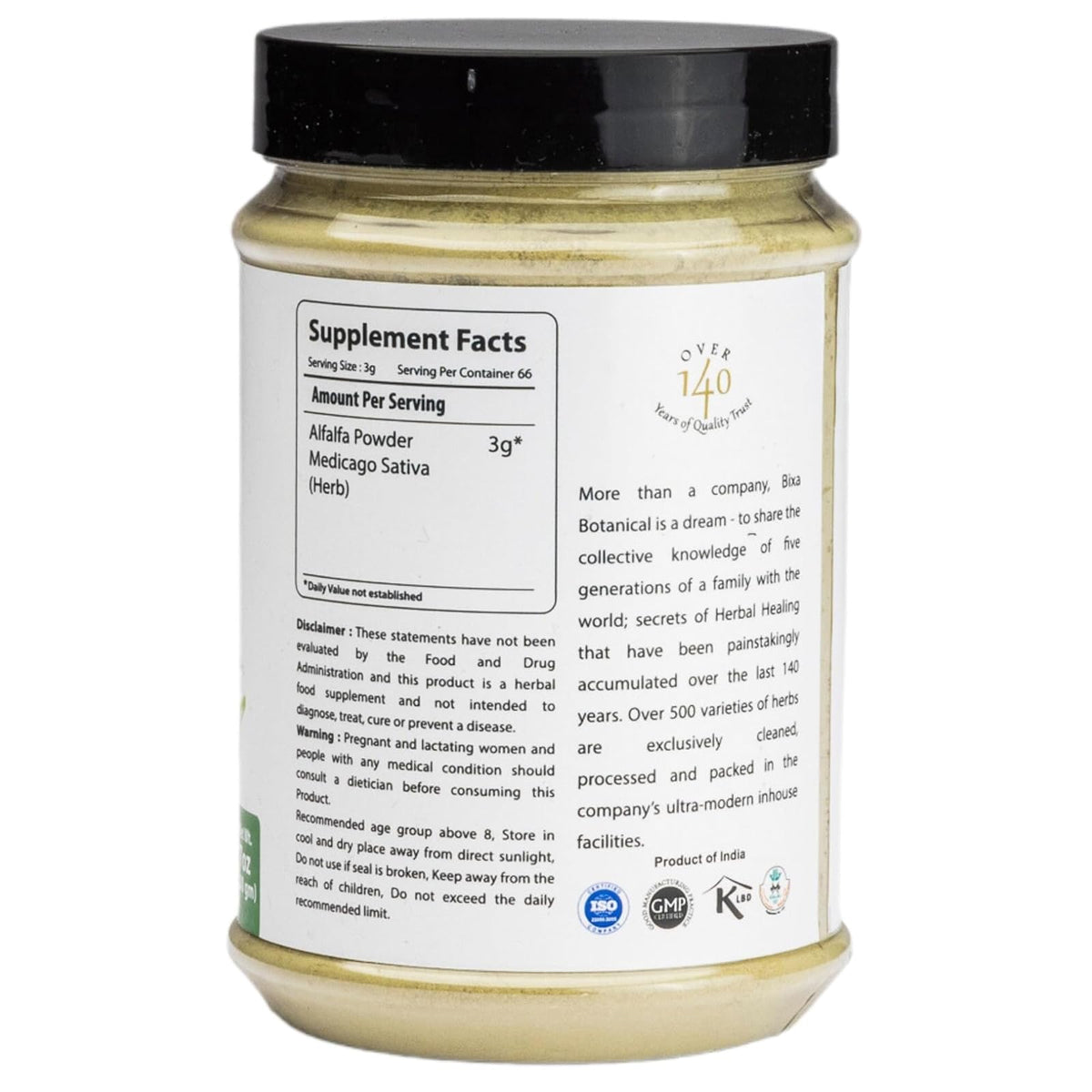 nutritious bixa BOTANICAL alfalfa powder supplement