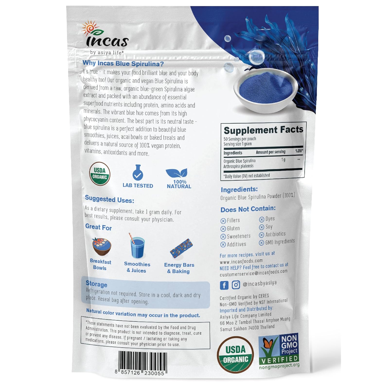 nutritious blue spirulina powder for smoothies